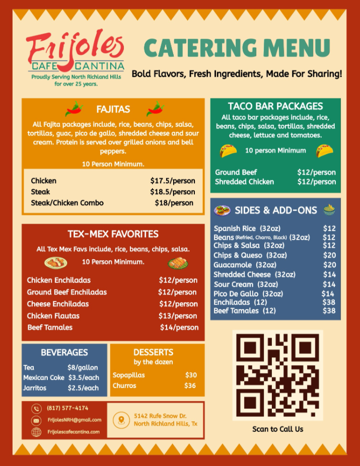 Menu – Frijoles Cafe Cantina